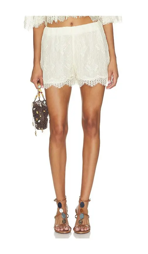 Hemant & Nandita Waist Elasticated Shorts In White