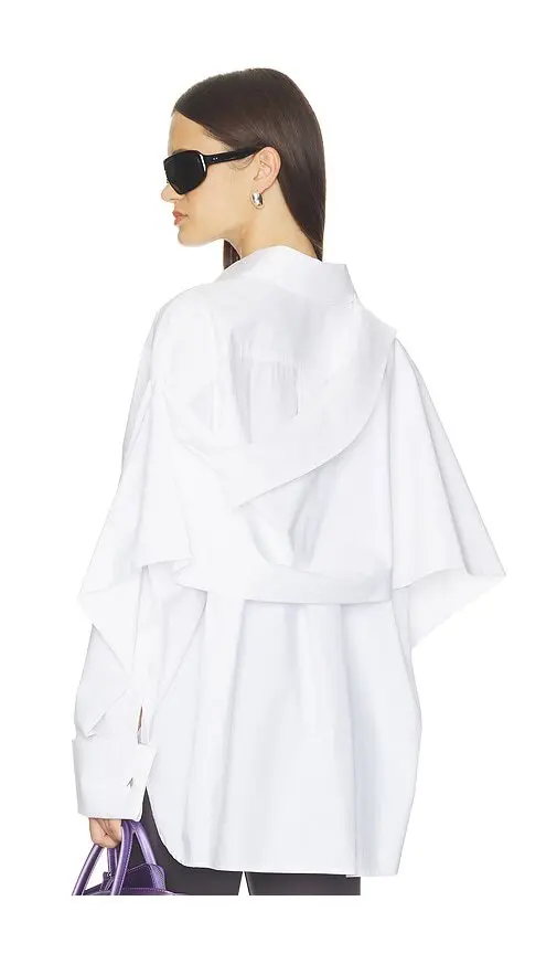Attico Oversized Cotton Shirt With Arm Cut-outs - White