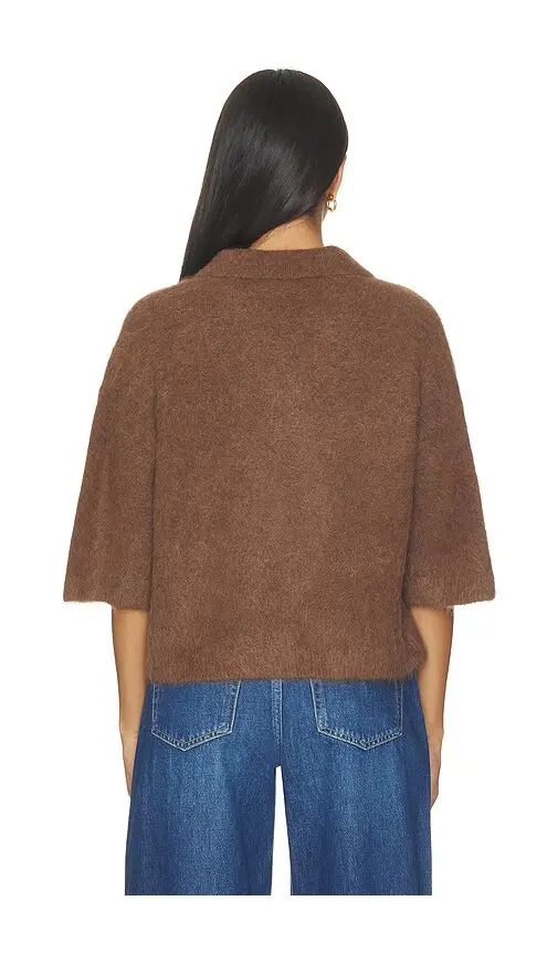 PISTOLA Nadya Alpaca Blend Boxy Polo Sweater Top