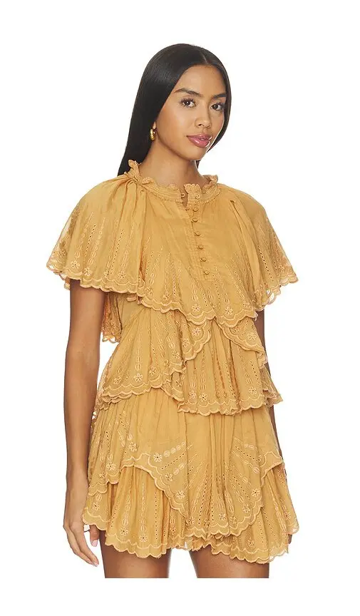 Isabel Marant Étoile Lorna Short Sleeve Top In Brown