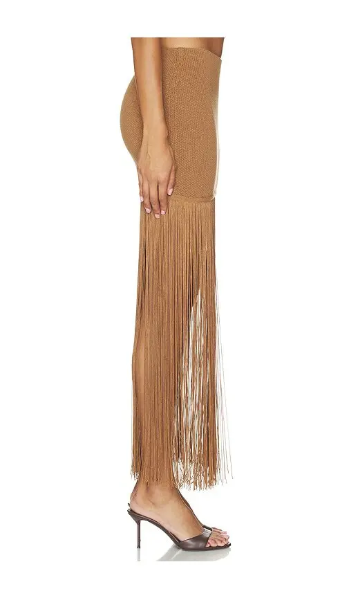 LOVERS AND FRIENDS Chrissa Knit Fringe Maxi Skirt