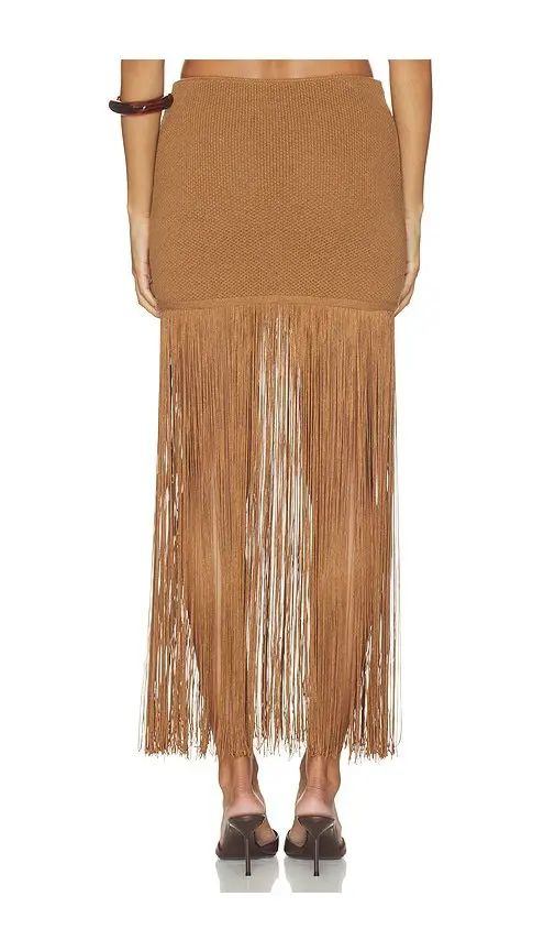 LOVERS AND FRIENDS Chrissa Knit Fringe Maxi Skirt