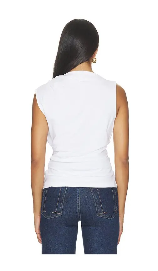 Vince Sleeveless Draped Top In White