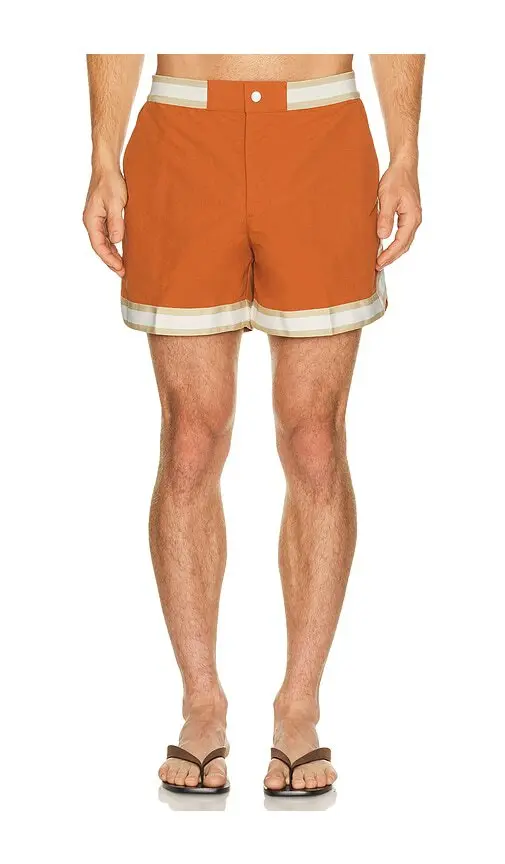 CHE Baller Swim Shorts In Orange - Rust