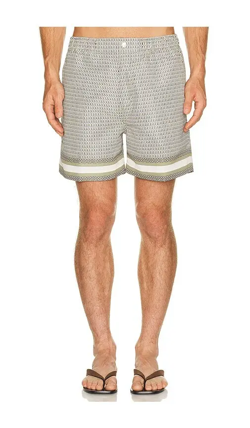 CHE Berkeley Border Printed Swim Short In Green