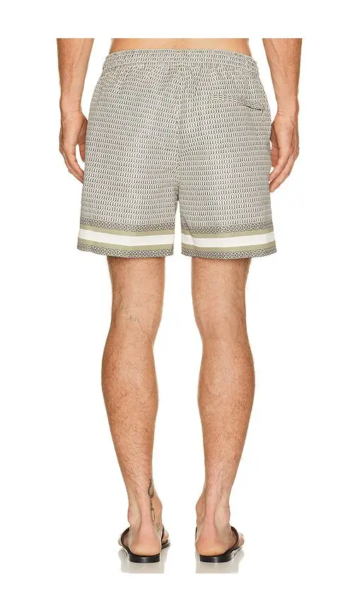 CHE Berkeley Border Printed Swim Short In Green