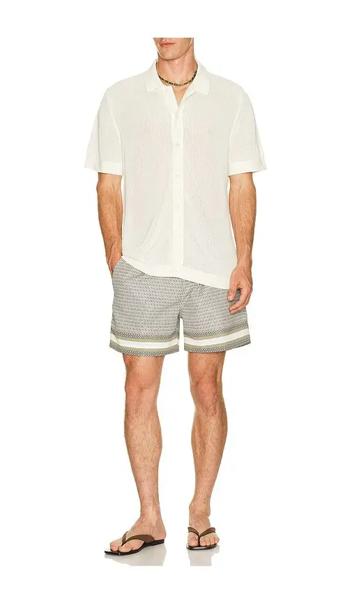 CHE Berkeley Border Printed Swim Short In Green