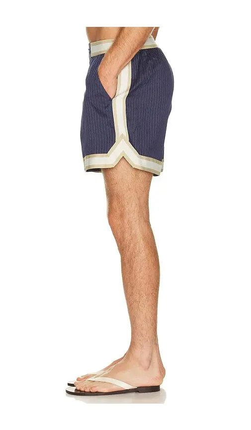 CHE Pinstripe Baller Swim Short In Blue