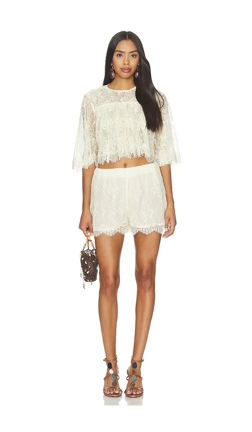 Hemant & Nandita Ruffle Top In White