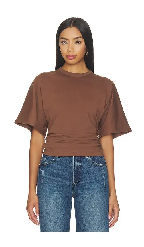 PISTOLA Veronica Kimono Sleeve Fitted Tee In Brown - Lindt
