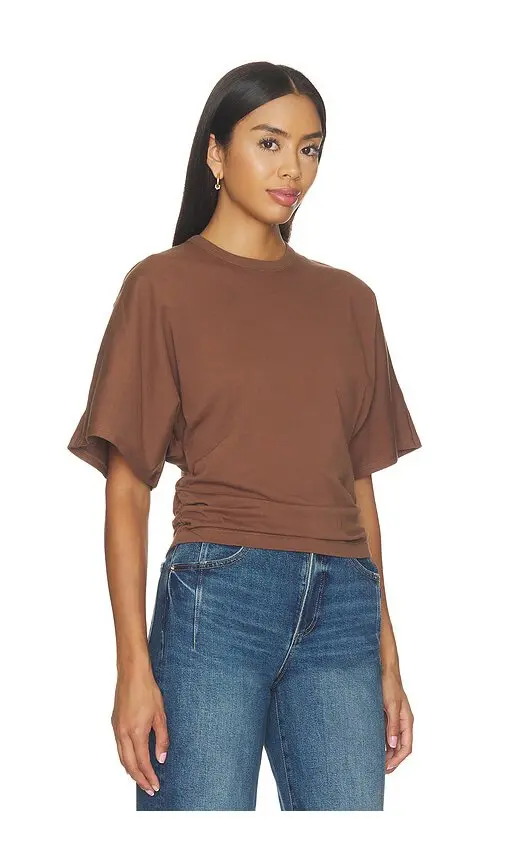 PISTOLA Veronica Kimono Sleeve Fitted Tee In Brown - Lindt