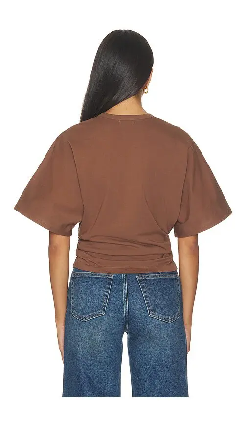 PISTOLA Veronica Kimono Sleeve Fitted Tee In Brown - Lindt