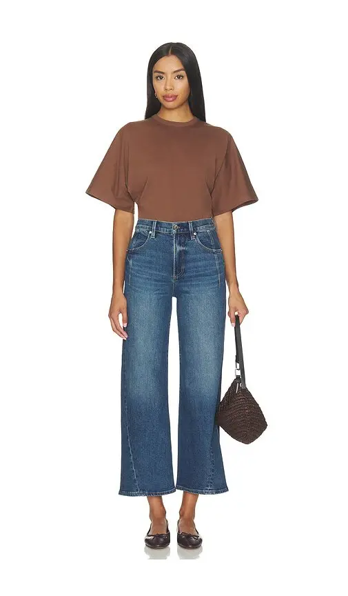 PISTOLA Veronica Kimono Sleeve Fitted Tee In Brown - Lindt