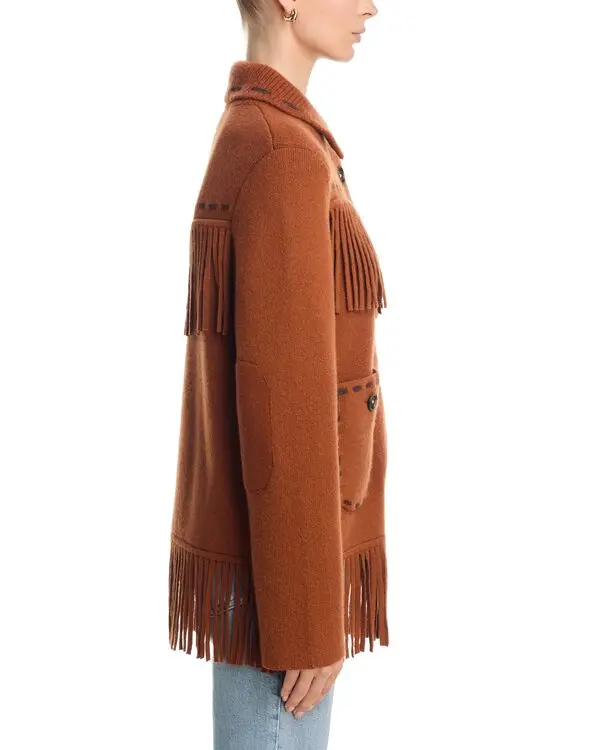 Guest In Residence Cashmere Wool Western Fringe Jacket