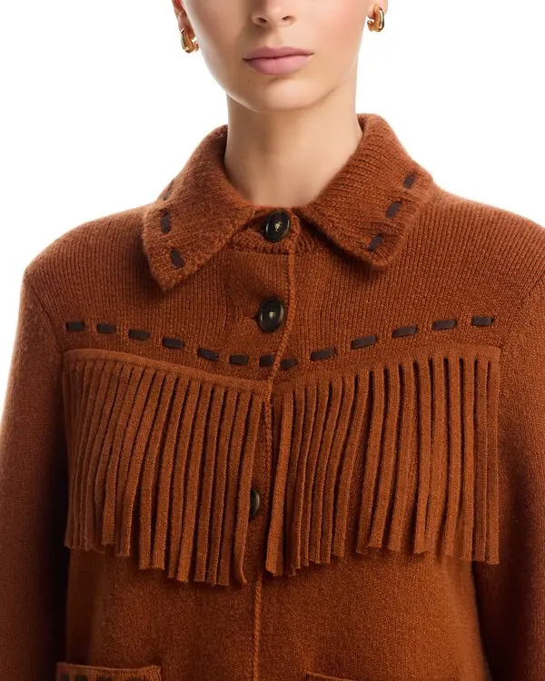 Guest In Residence Cashmere Wool Western Fringe Jacket