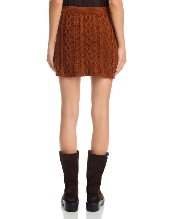 Guest In Residence Cashmere Wool Cable Mini Skirt