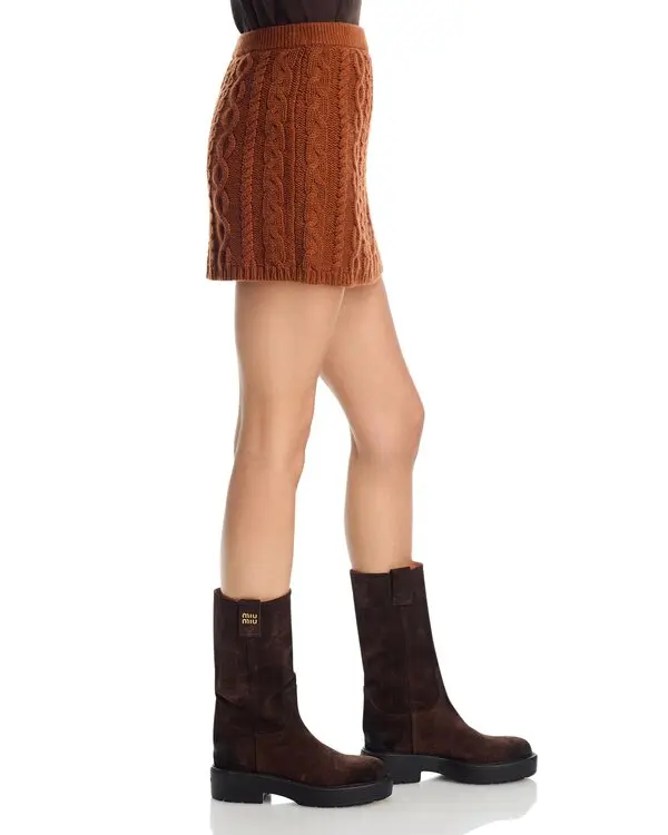 Guest In Residence Cashmere Wool Cable Mini Skirt