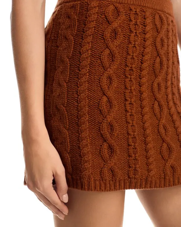 Guest In Residence Cashmere Wool Cable Mini Skirt
