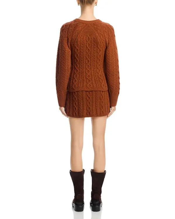 Guest In Residence Cashmere Wool Cable Mini Skirt