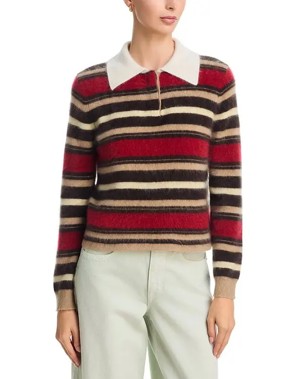 Guest In Residence Grizzly Cashmere Striped Rugby Polo