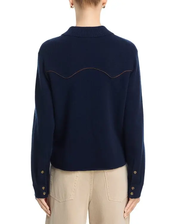 Guest In Residence Cashmere Cropped Western Shirt