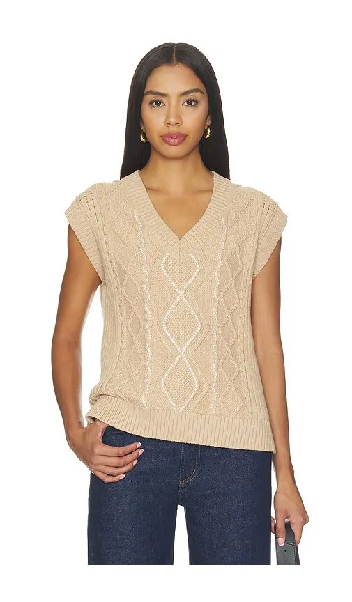 Varley Benedetta Knit Top In Taupe
