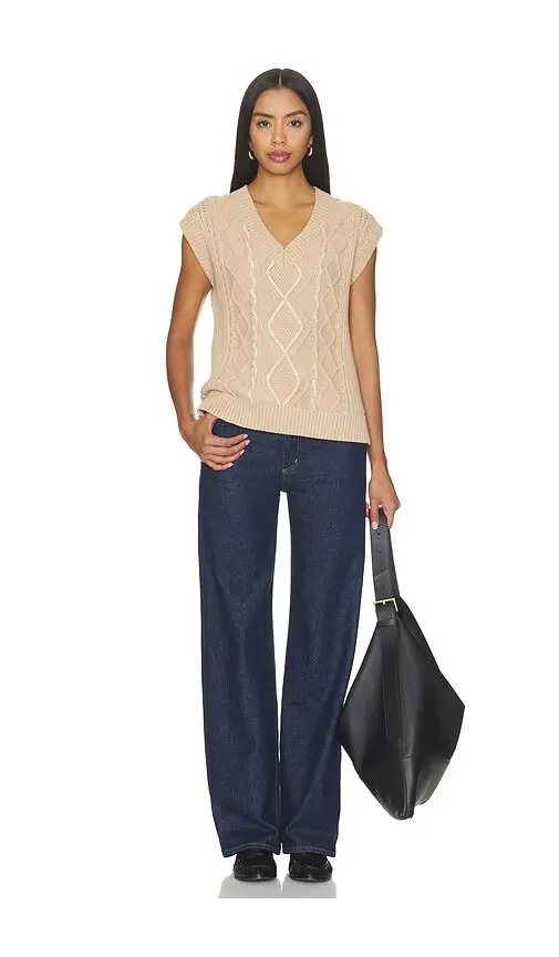 Varley Benedetta Knit Top In Taupe