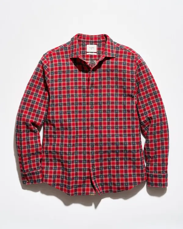 Billy Reid Fleur De Lis Plaid Cedar Shirt