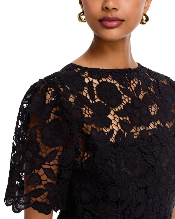 Aqua Lace Flounce Mini Dress Exclusive