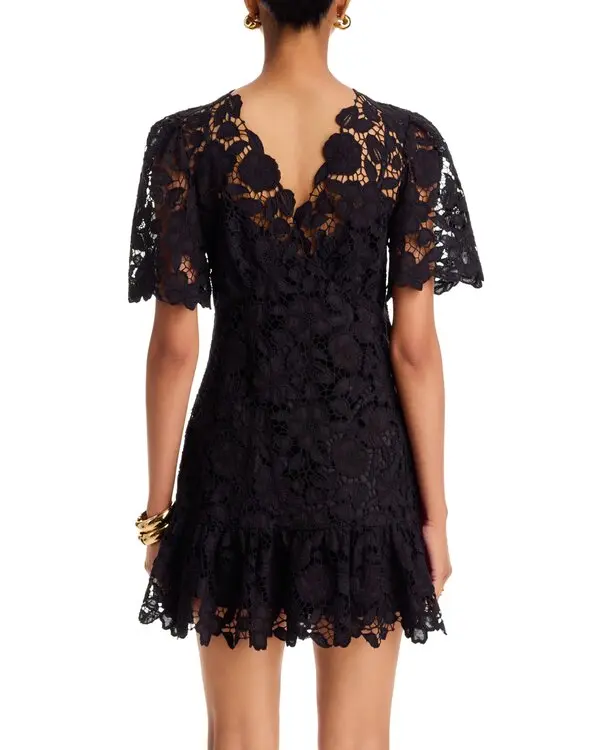 Aqua Lace Flounce Mini Dress Exclusive
