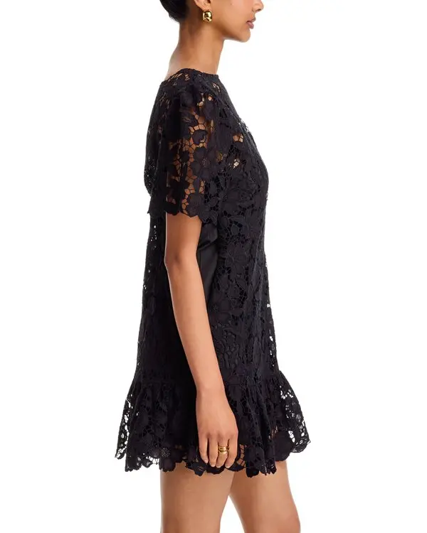 Aqua Lace Flounce Mini Dress Exclusive