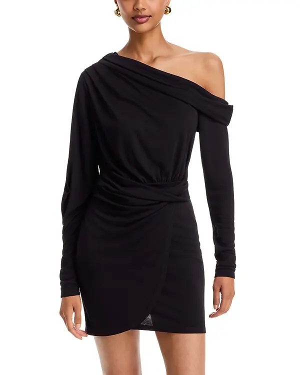 Aqua Off The Shoulder Jersey Mini Dress Exclusive