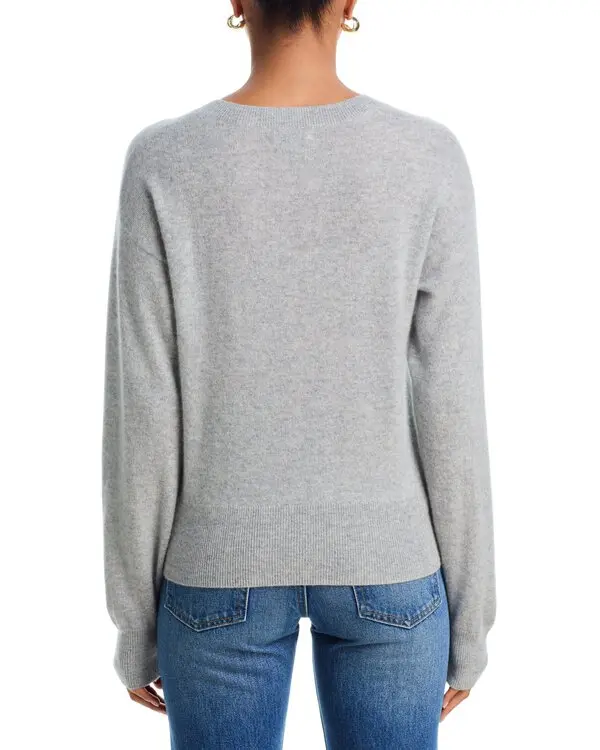 Aqua 100% Cashmere Dog Graphic Crewneck Sweater