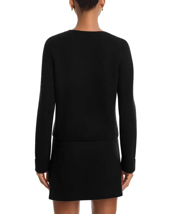 Aqua Cashmere 100% Cashmere Crewneck Sweater Exclusive - Black