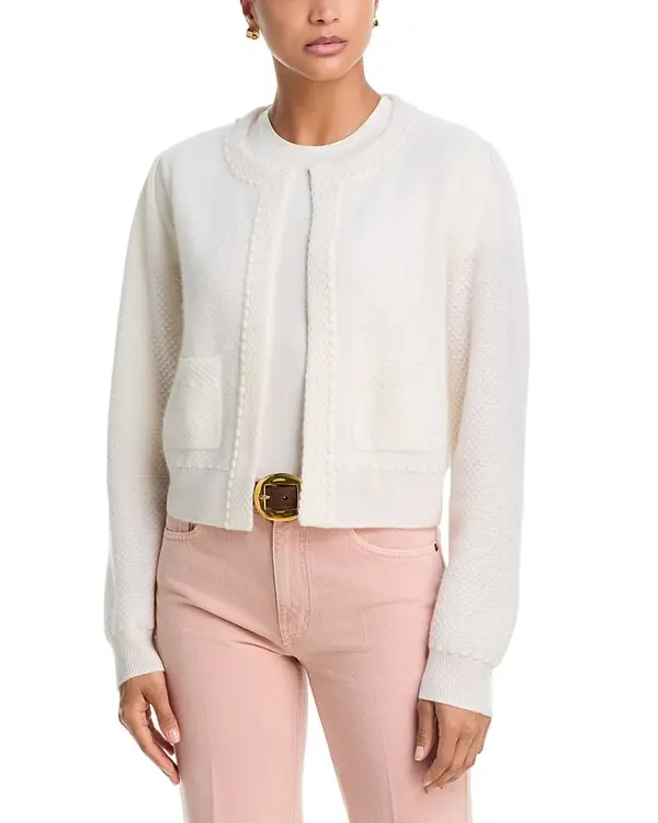 Aqua Cashmere Puff Sleeve Jacket Exclusive - Ivory