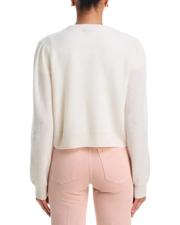 Aqua Cashmere Puff Sleeve Jacket Exclusive - Ivory