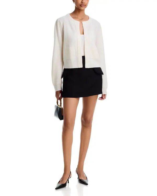 Aqua Cashmere Puff Sleeve Jacket - Ivory