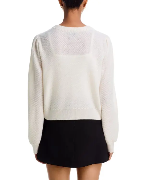 Aqua Cashmere Puff Sleeve Jacket - Ivory