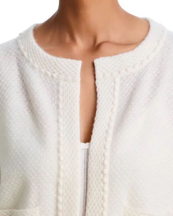 Aqua Cashmere Puff Sleeve Jacket - Ivory