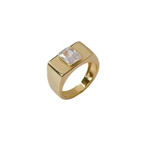 Argento Vivo The Baguette Square Cocktail Ring Cubic Zirconia