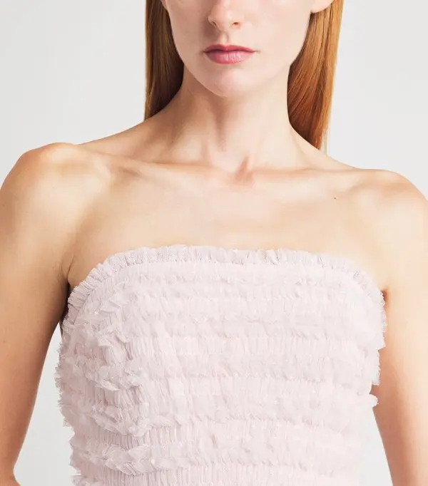 NEEDLE & THREAD Ruffle Strapless Valentine Maxi Dress
