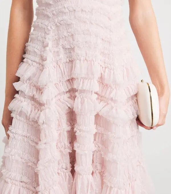 NEEDLE & THREAD Ruffle Strapless Valentine Maxi Dress