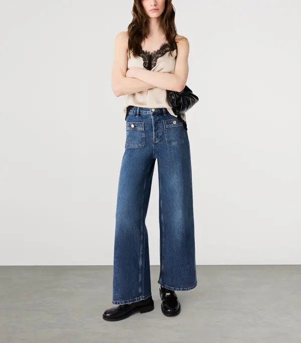 Maje Stretch Wide-leg Jeans
