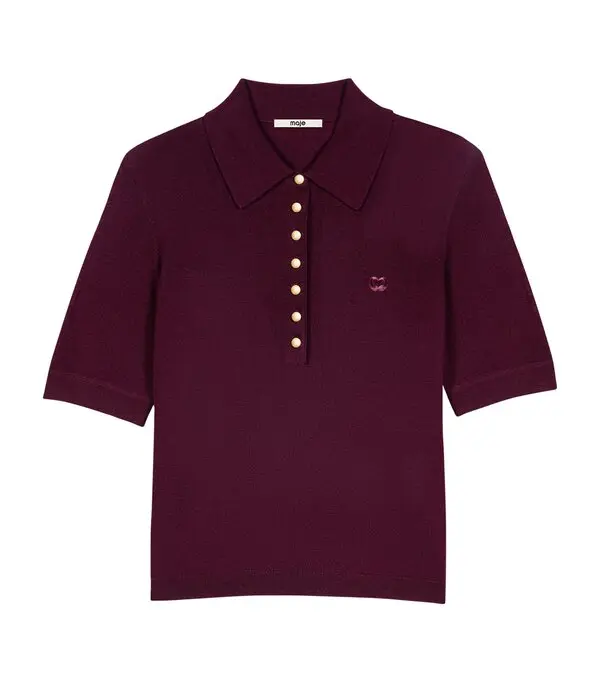 Maje Wool Polo Sweater