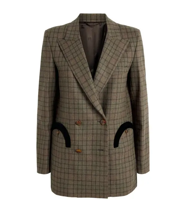 BLAZÉ MILANO Virgin Wool-cashmere Check Everyday Blazer