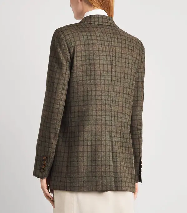 BLAZÉ MILANO Virgin Wool-cashmere Check Everyday Blazer