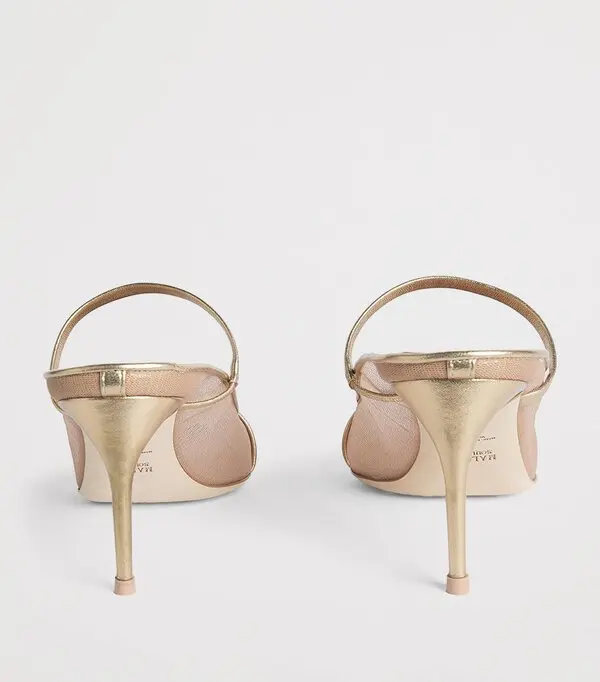 MALONE SOULIERS Embellished Mesh Aurora Heeled Mules 70