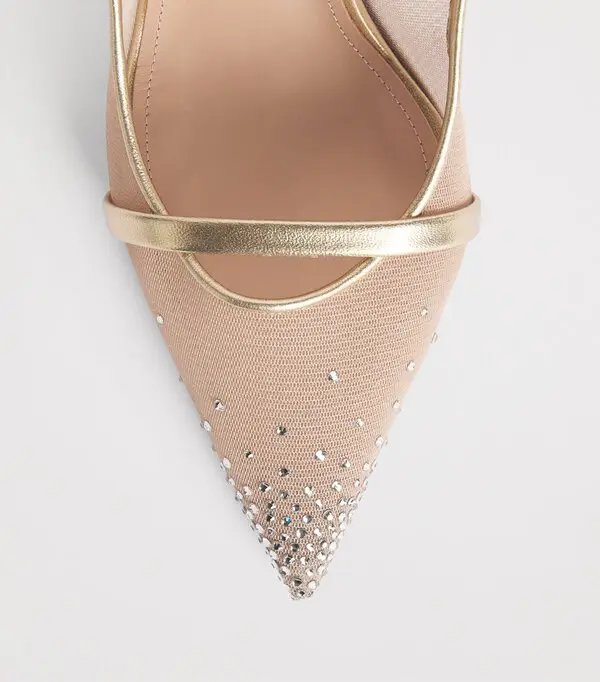 MALONE SOULIERS Embellished Mesh Aurora Heeled Mules 70