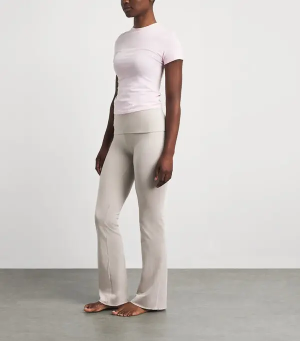 SKIMS Cotton Jersey Foldover Trousers