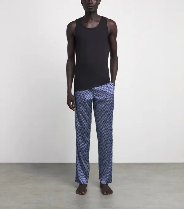 TOM FORD Stretch-silk Printed Pyjama Bottoms - Blue